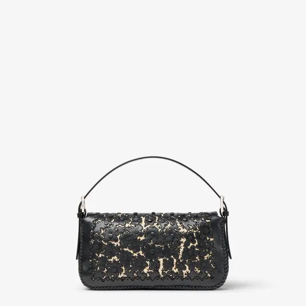 Fendi Baguette® 26424 Black Carved Leather Bag